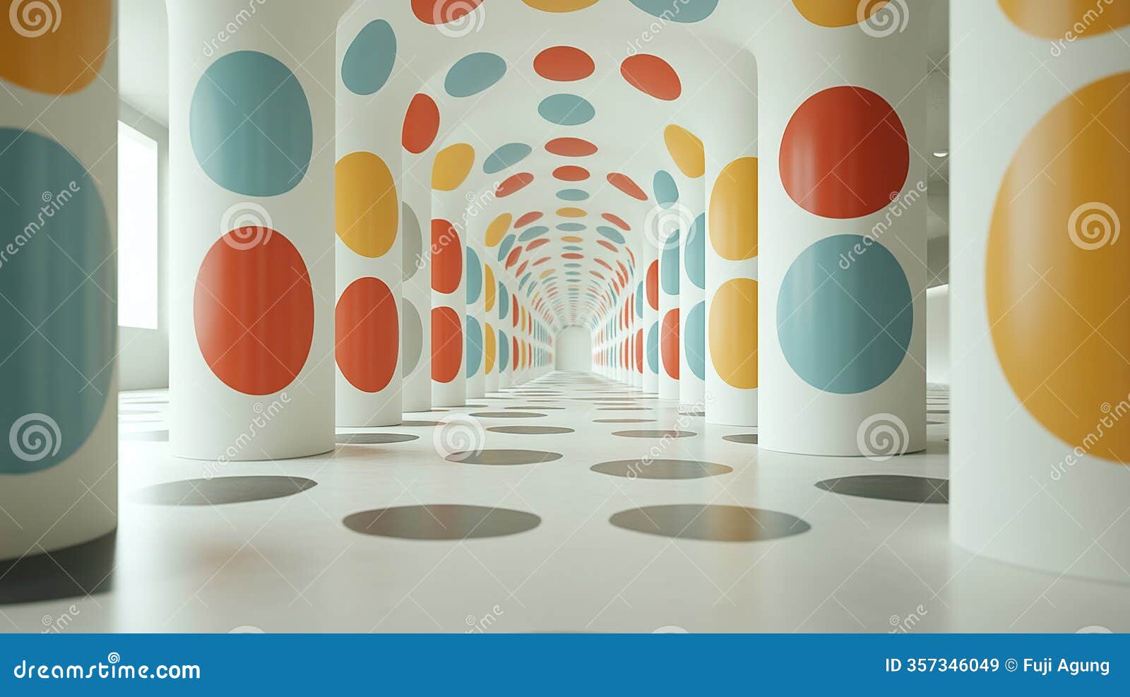 Colorful Dotted Tunnel, Abstract Perspective, Vibrant Circles, Receding ...