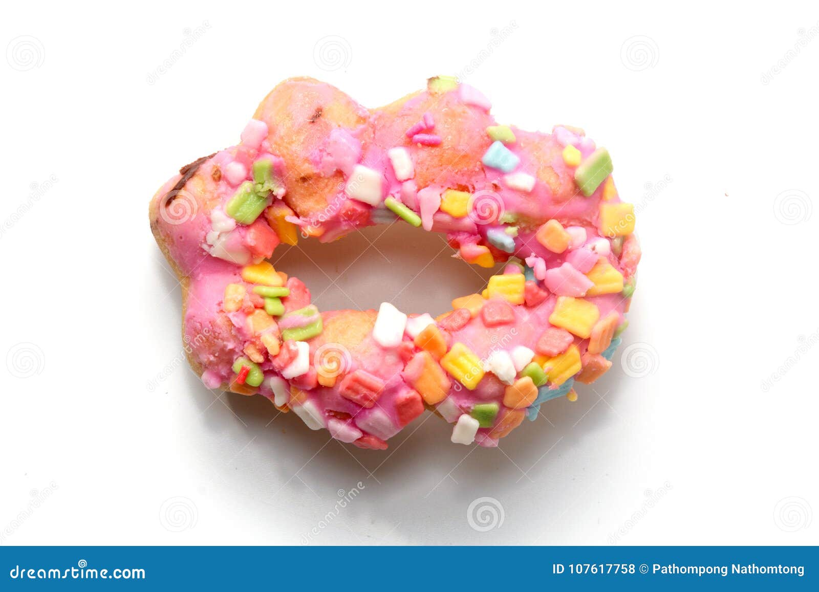 Colorful Doughnut Isolated on White Background Stock Photo - Image of ...