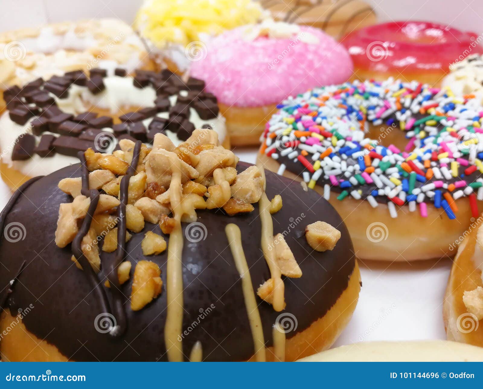 Colorful of doughnuts stock photo. Image of white, doughnuts - 101144696