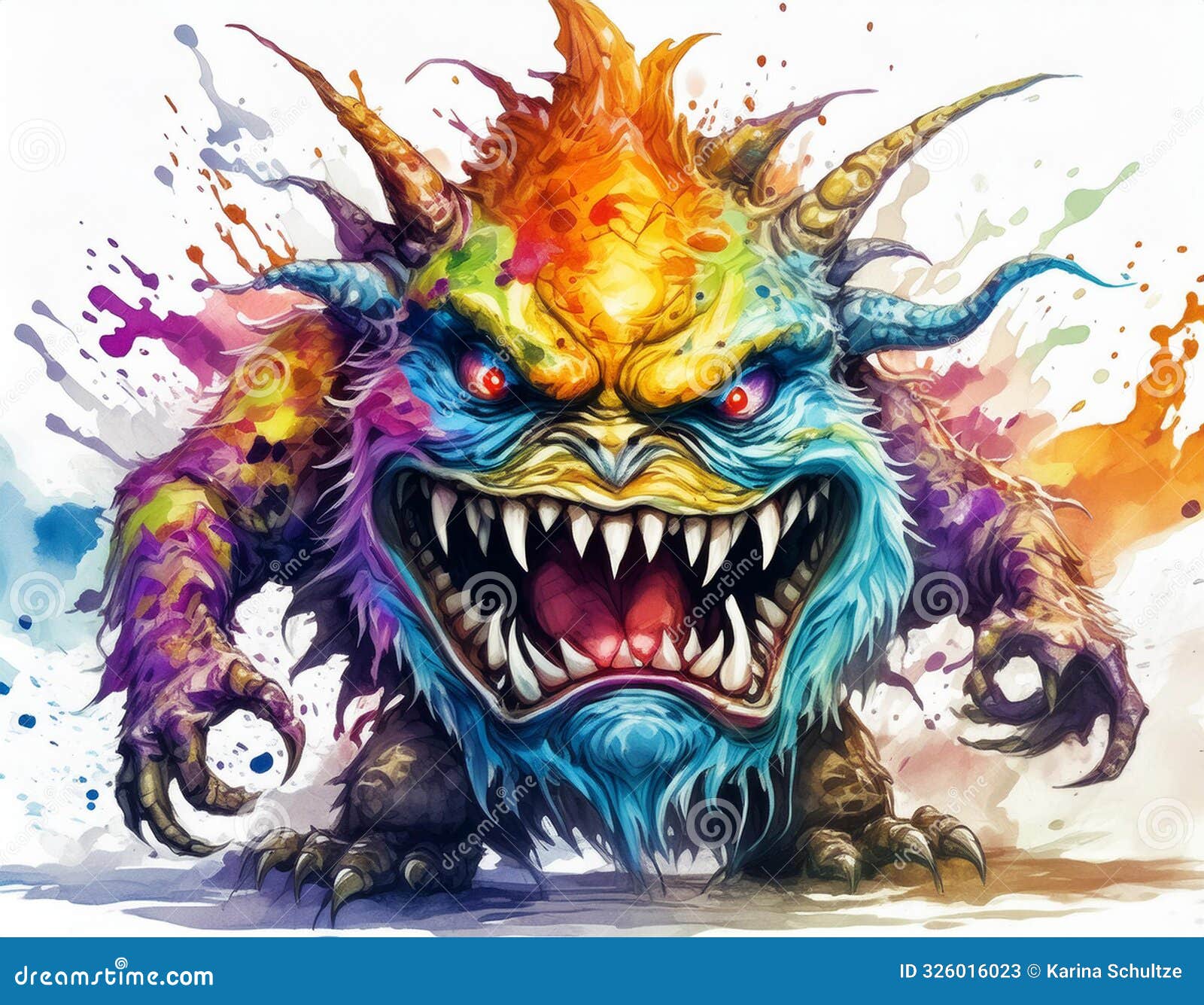 A Colorful Dragon with a Menacing Look on Its Face Stock Illustration ...