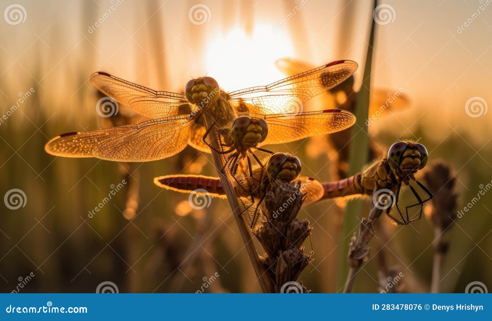Colorful Dragonfly Strikes a Pose for a Close-up Selfie Creating Using ...