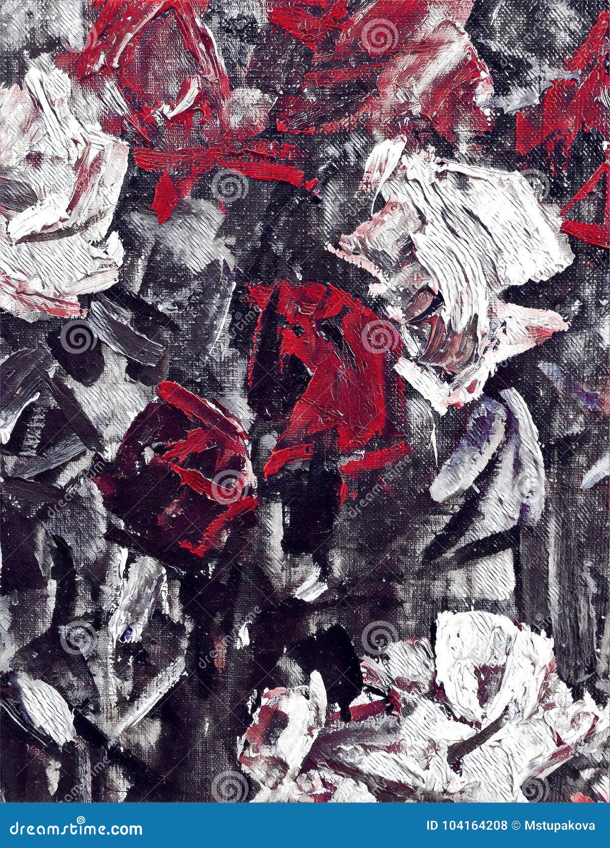 Acrylic Colorful Roses on Textured Canvas Stock Illustration ...