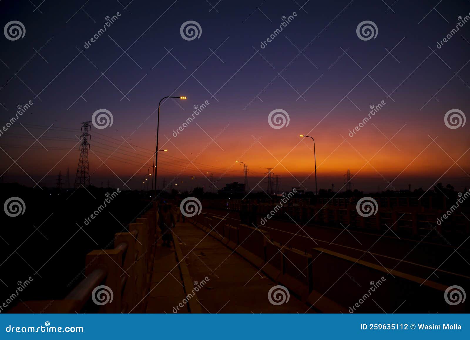 Colorful Dramatic Landscape View after Sunset Stock Photo - Image of ...
