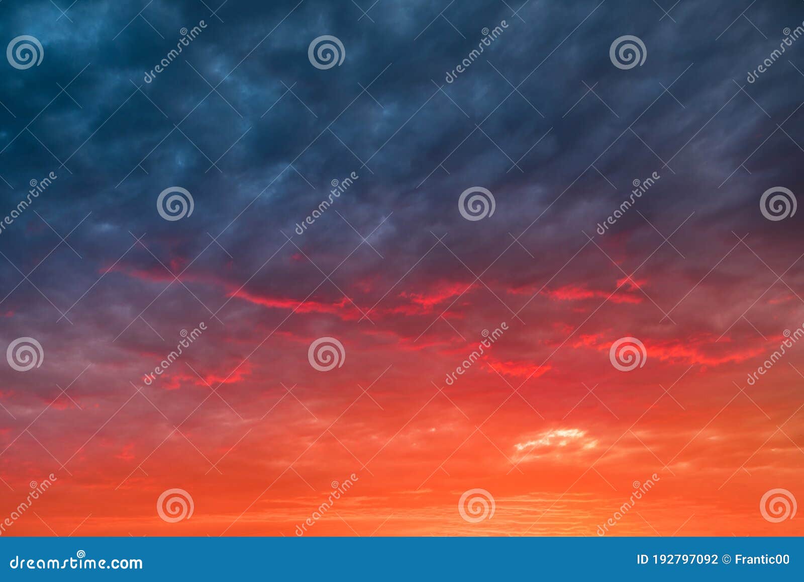 Dramatic Sunset with Red Tinted Clouds. Sky Background or Texture Stock ...