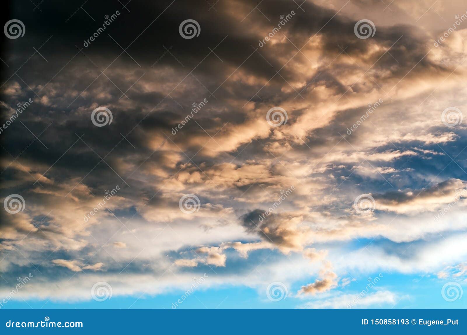 Colorful and Dramatic Sunset Storm Clouds in the Sky. Weather ...