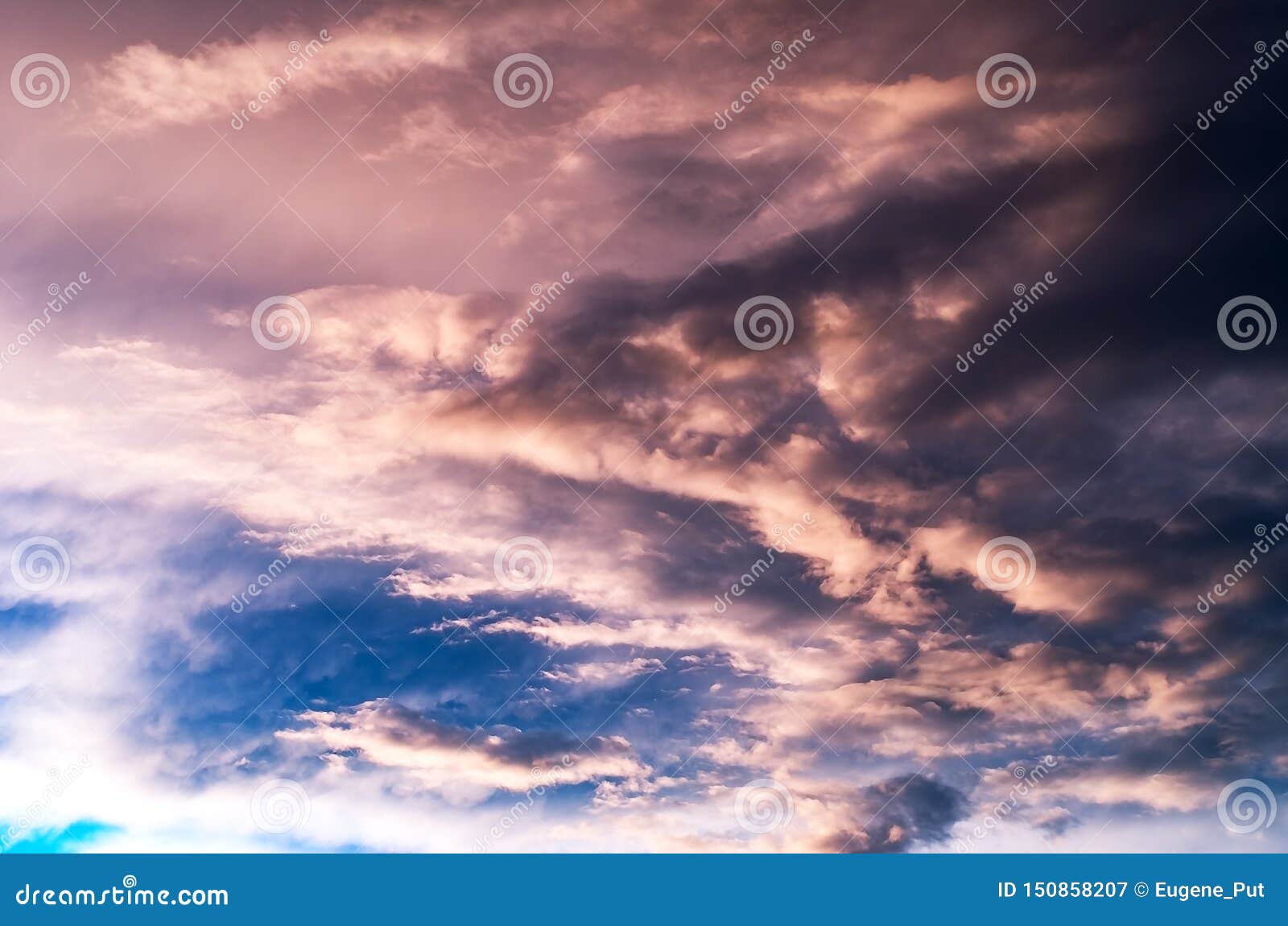 Colorful and Dramatic Sunset Storm Clouds in the Sky. Weather ...