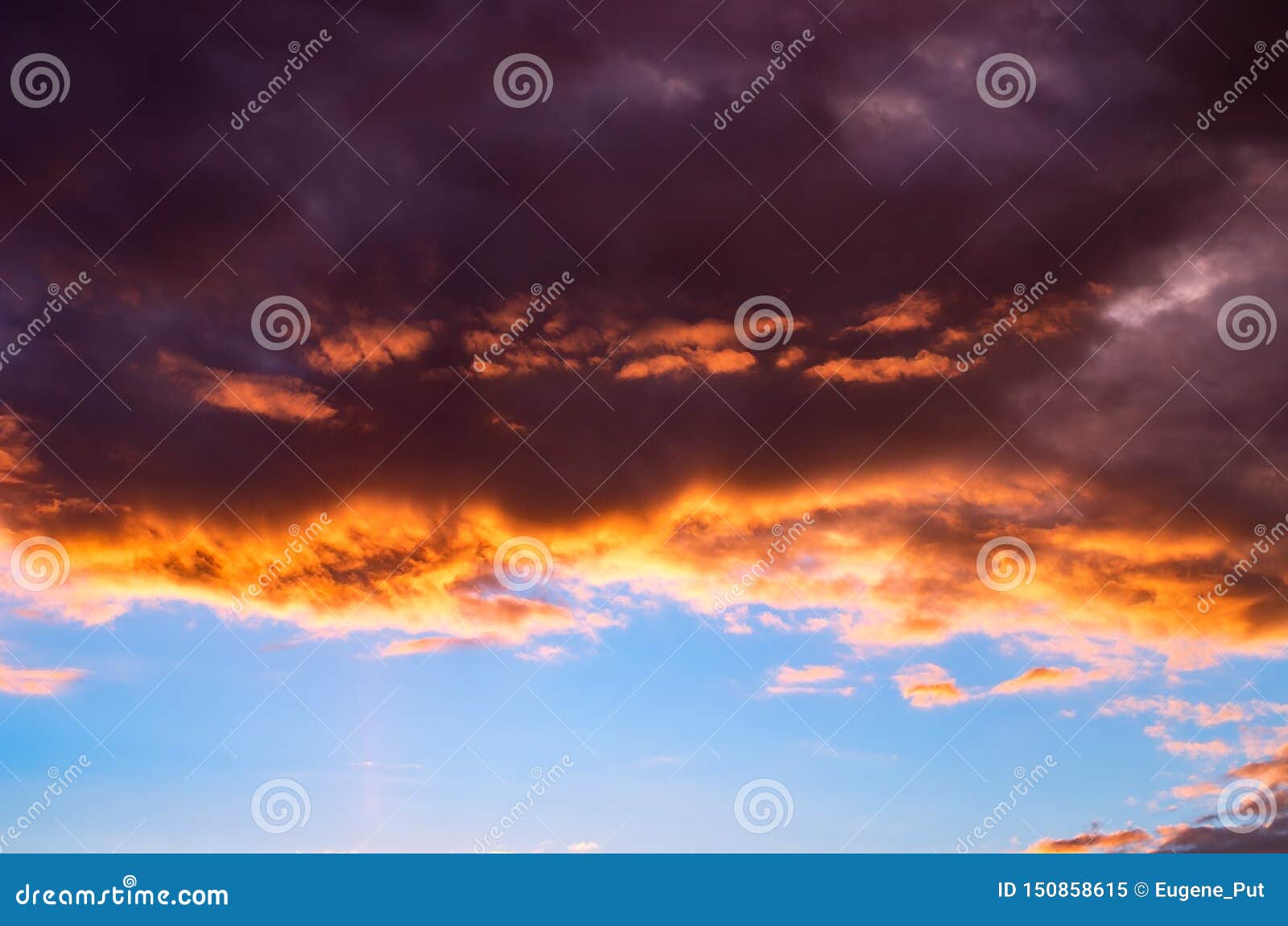 Colorful and Dramatic Sunset Storm Clouds in the Sky. Weather ...