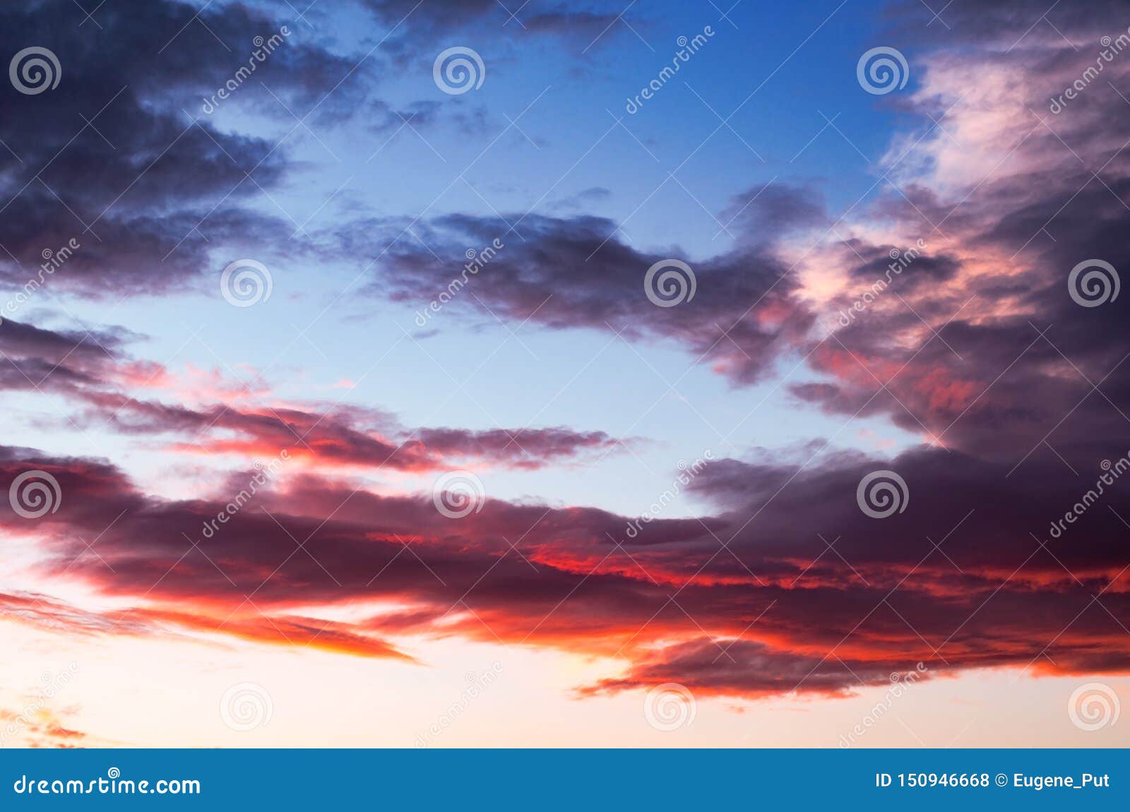 Colorful and Dramatic Sunset Storm Clouds in the Sky. Weather ...