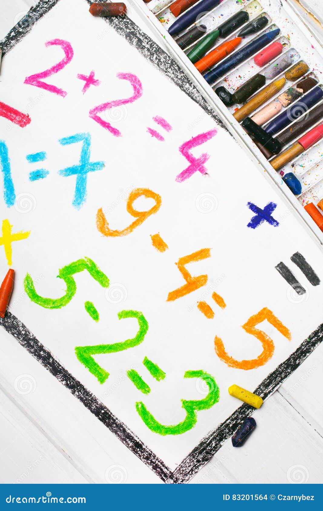 Colorful Drawing: Math Operations Stock Photo - Image of color, child ...