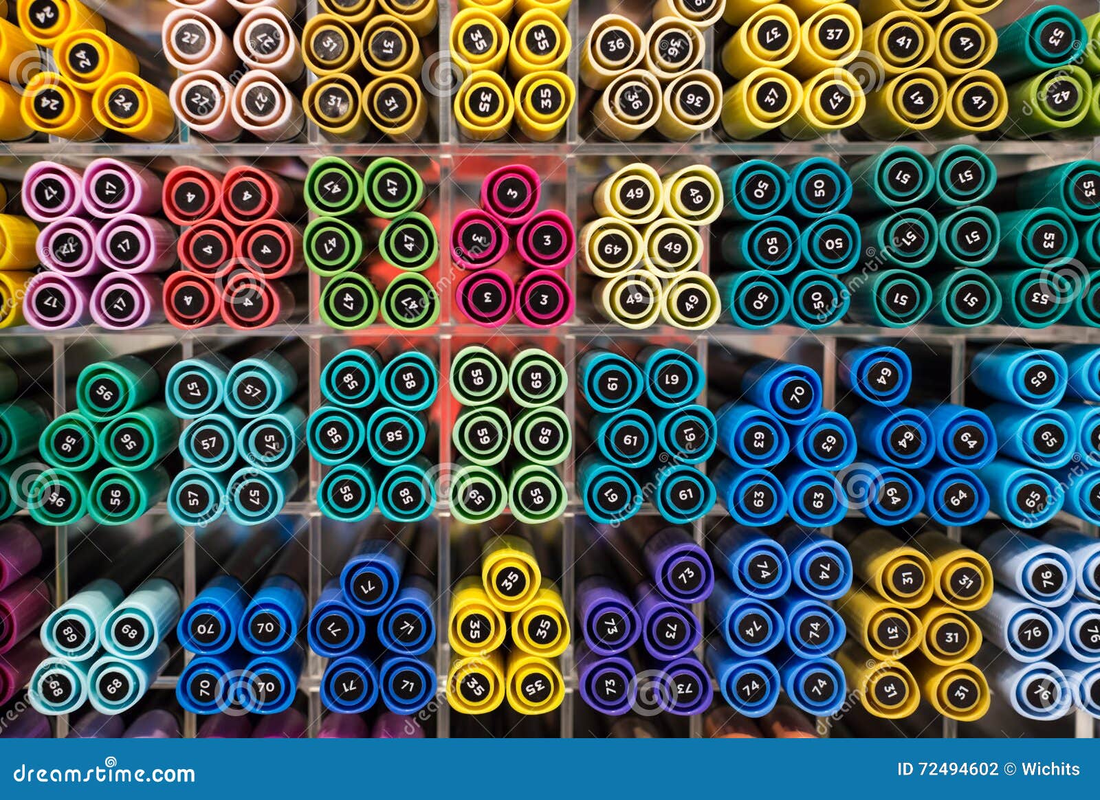 Colorful drawing pens stock photo. Image of office, design - 72494602