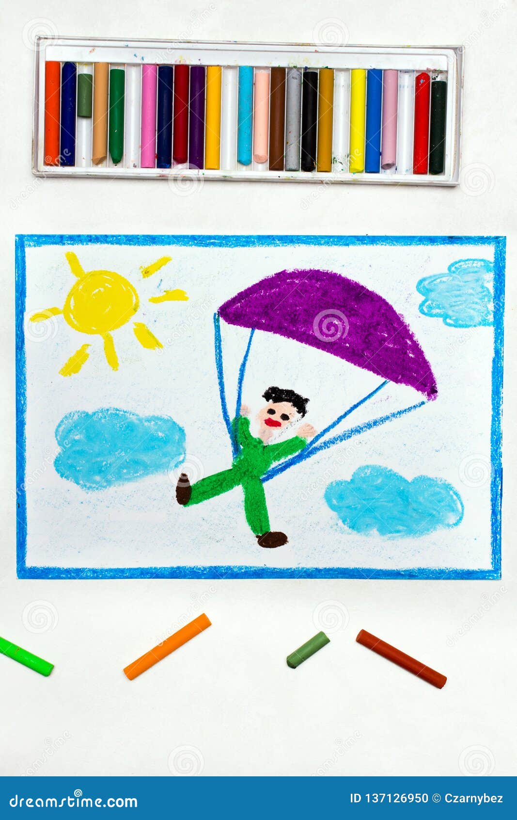 Drawing: Skydiving. Parachute Jumping Stock Photo - Image of extreme ...