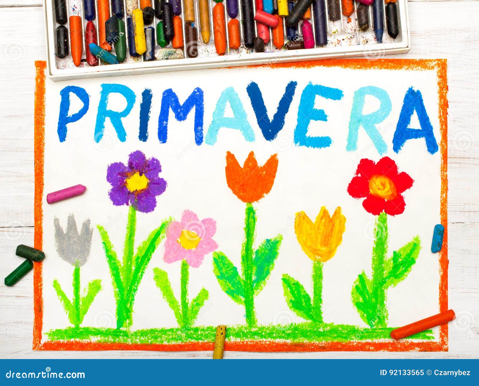 Drawing: Word SCHOOL, School Building And Happy Children. Stock Photo ...