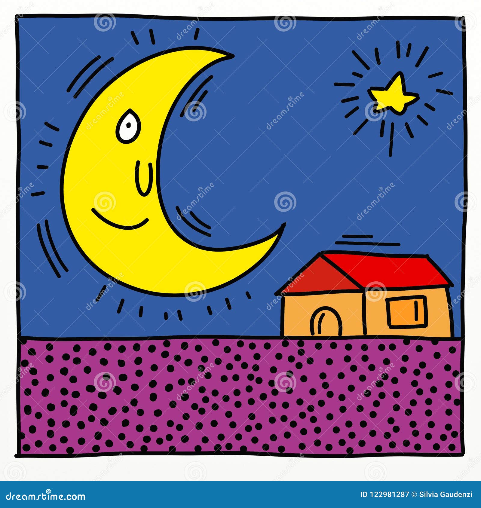 An animated moon stock illustration. Illustration of icons - 122981287