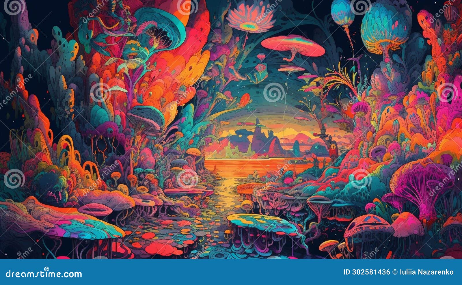 A Colorful Dream with Surreal and Psychedelic Effects. AI Generated ...