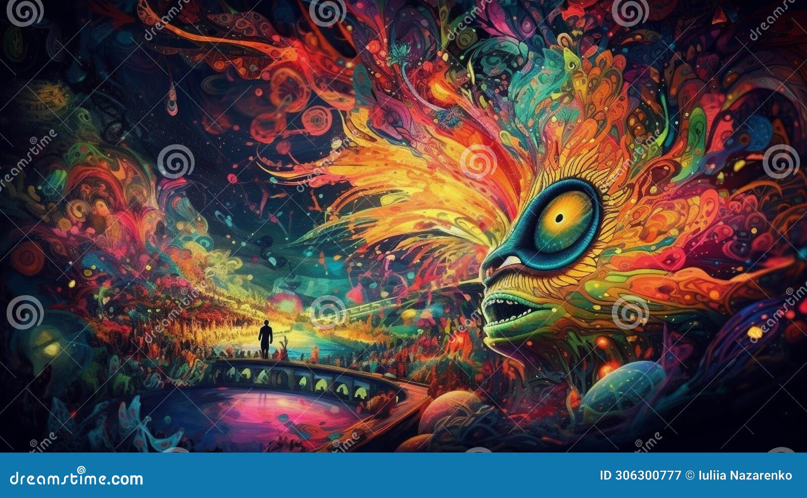 A Colorful Dream with Surreal and Psychedelic Effects. AI Generated ...