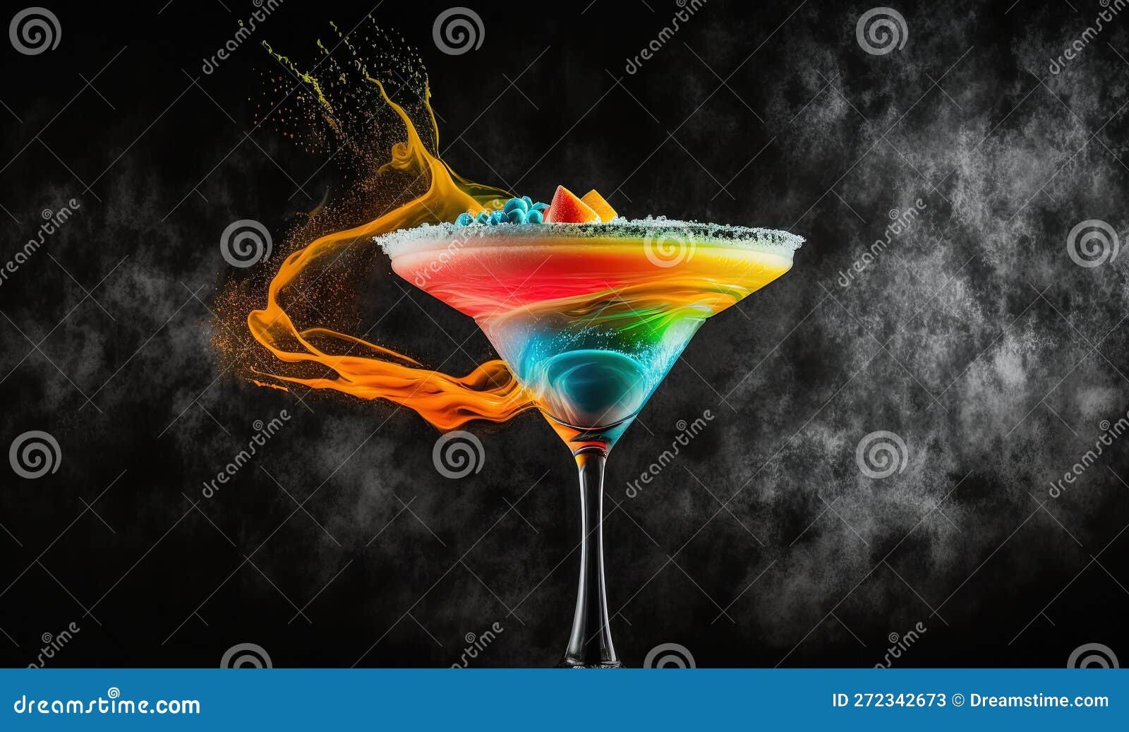 A Colorful Drink with a Splash of Liquid on the Rim Stock Illustration ...