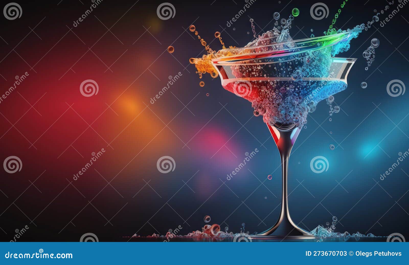 A Colorful Drink with a Splash of Water on the Rim Stock Illustration ...