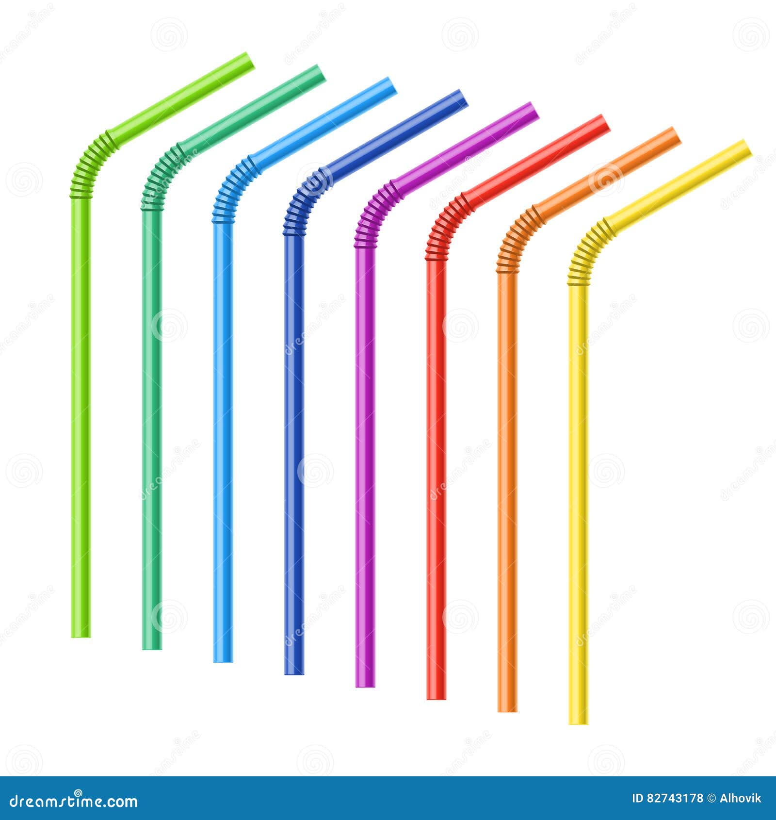 Drinking Straws Realistic Illustration Cartoon Vector | CartoonDealer ...
