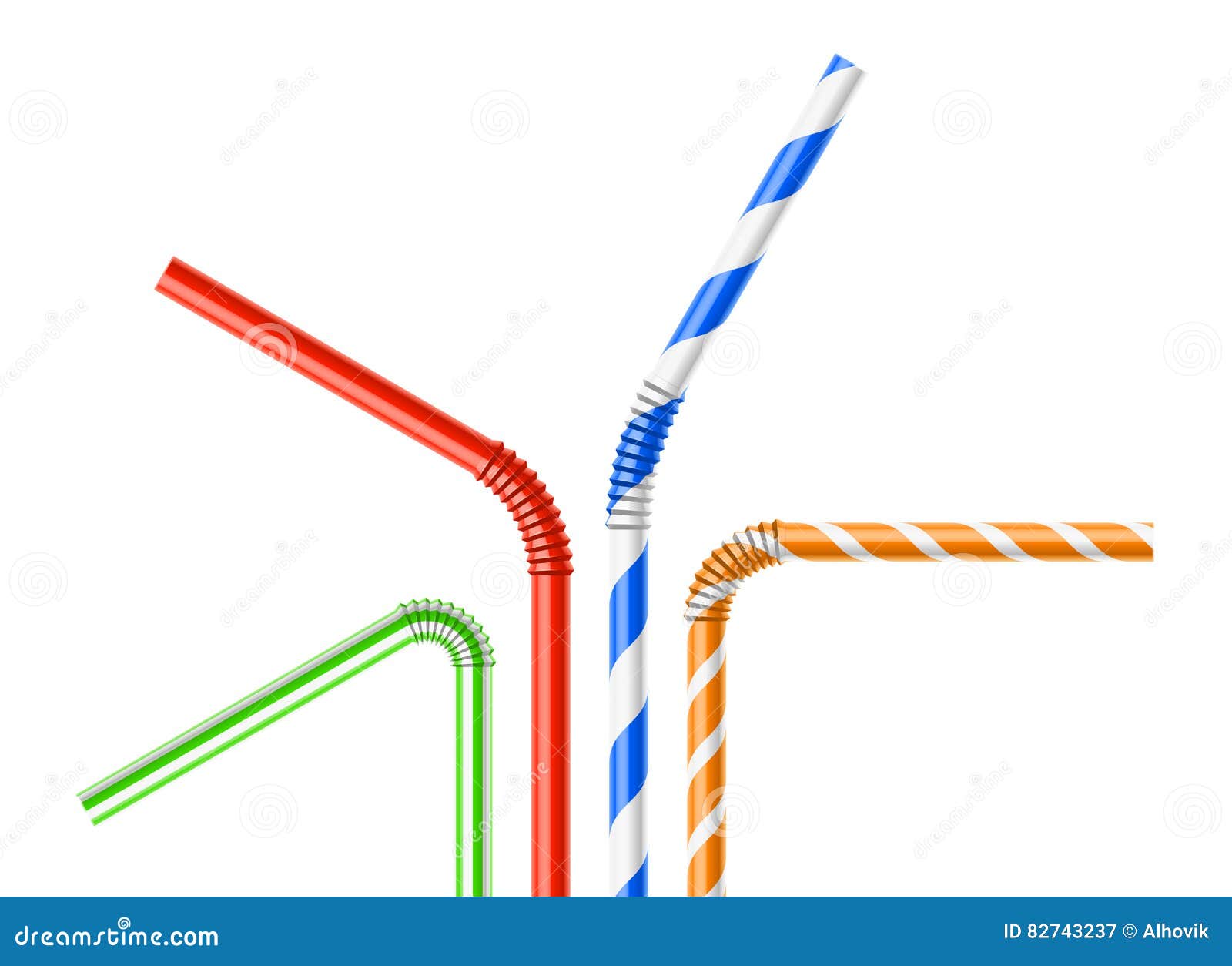 Colorful Drinking Straws Set Stock Vector - Illustration of blue, party ...