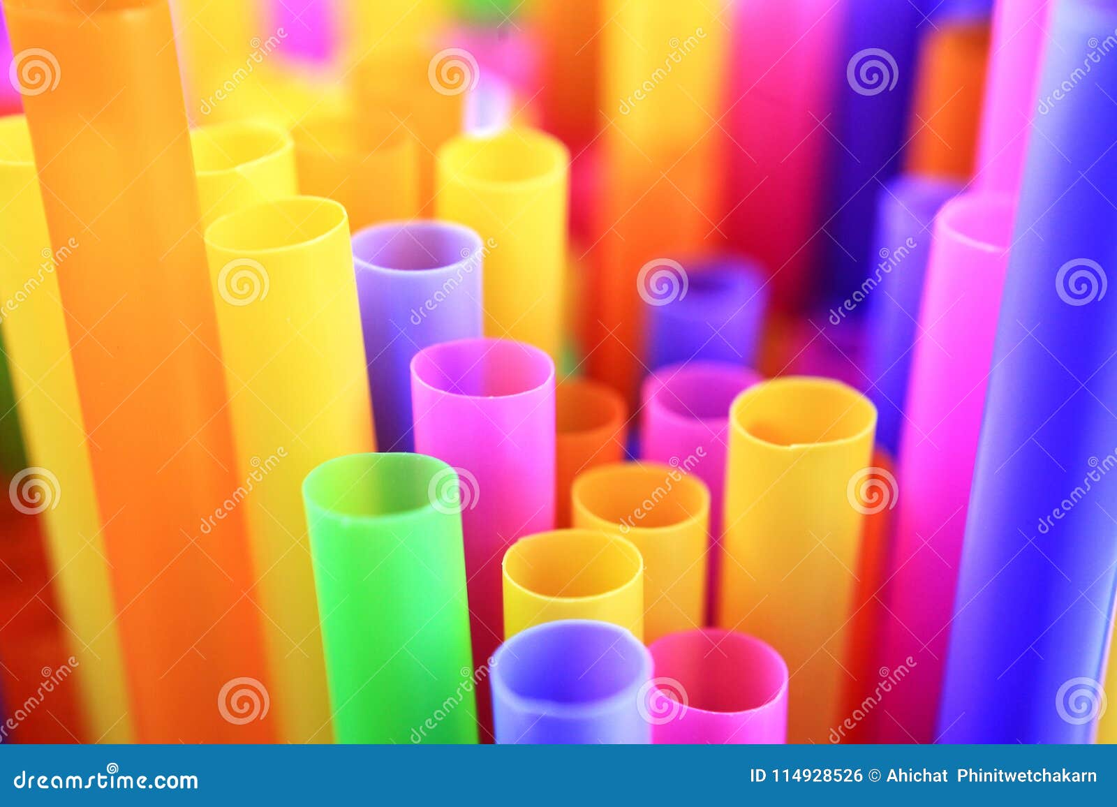 Colorful of Drinking Straws, Top View, Closeup, Macro, Stock Photo ...