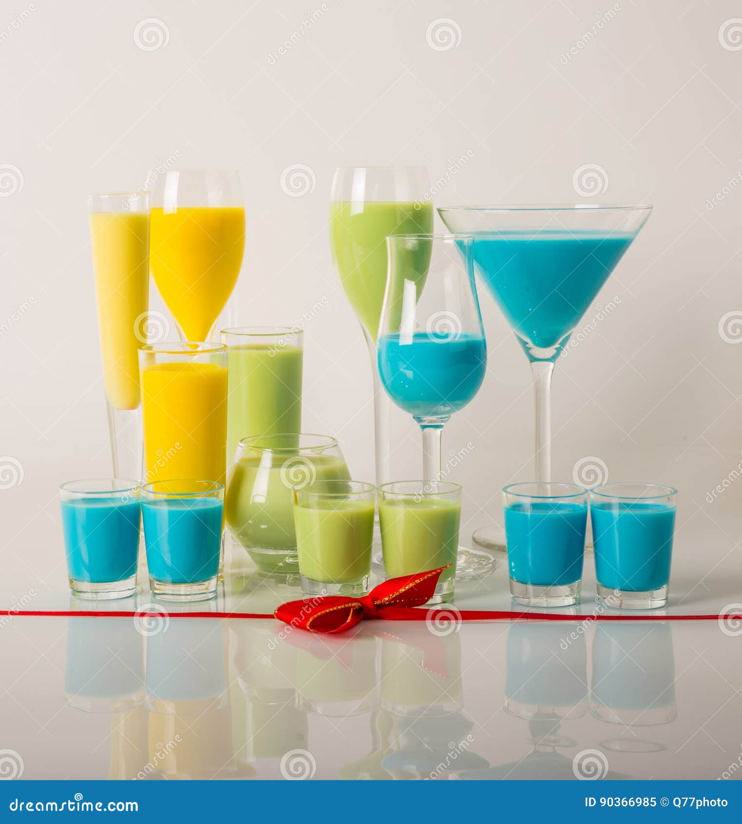 Colorful Drinks Based on Milk Liqueurs, Unique Pastel Colors of Stock ...