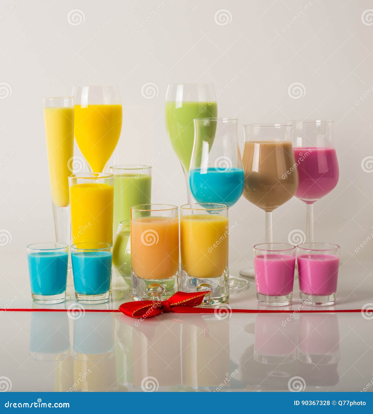 Colorful Drinks Based on Milk Liqueurs, Unique Pastel Colors of Stock ...