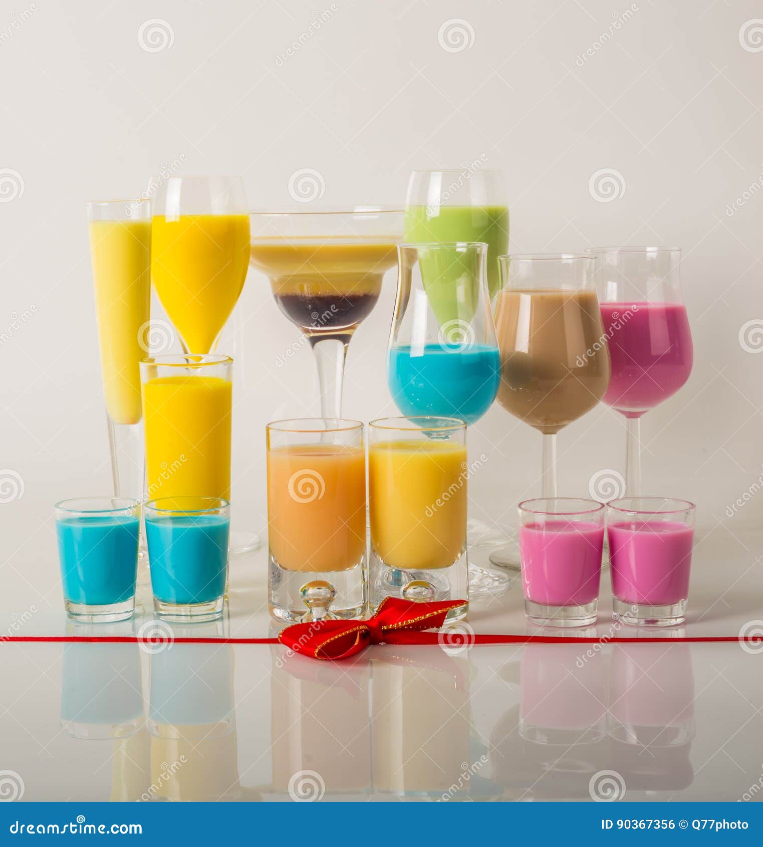 Colorful Drinks Based on Milk Liqueurs, Unique Pastel Colors of Stock ...