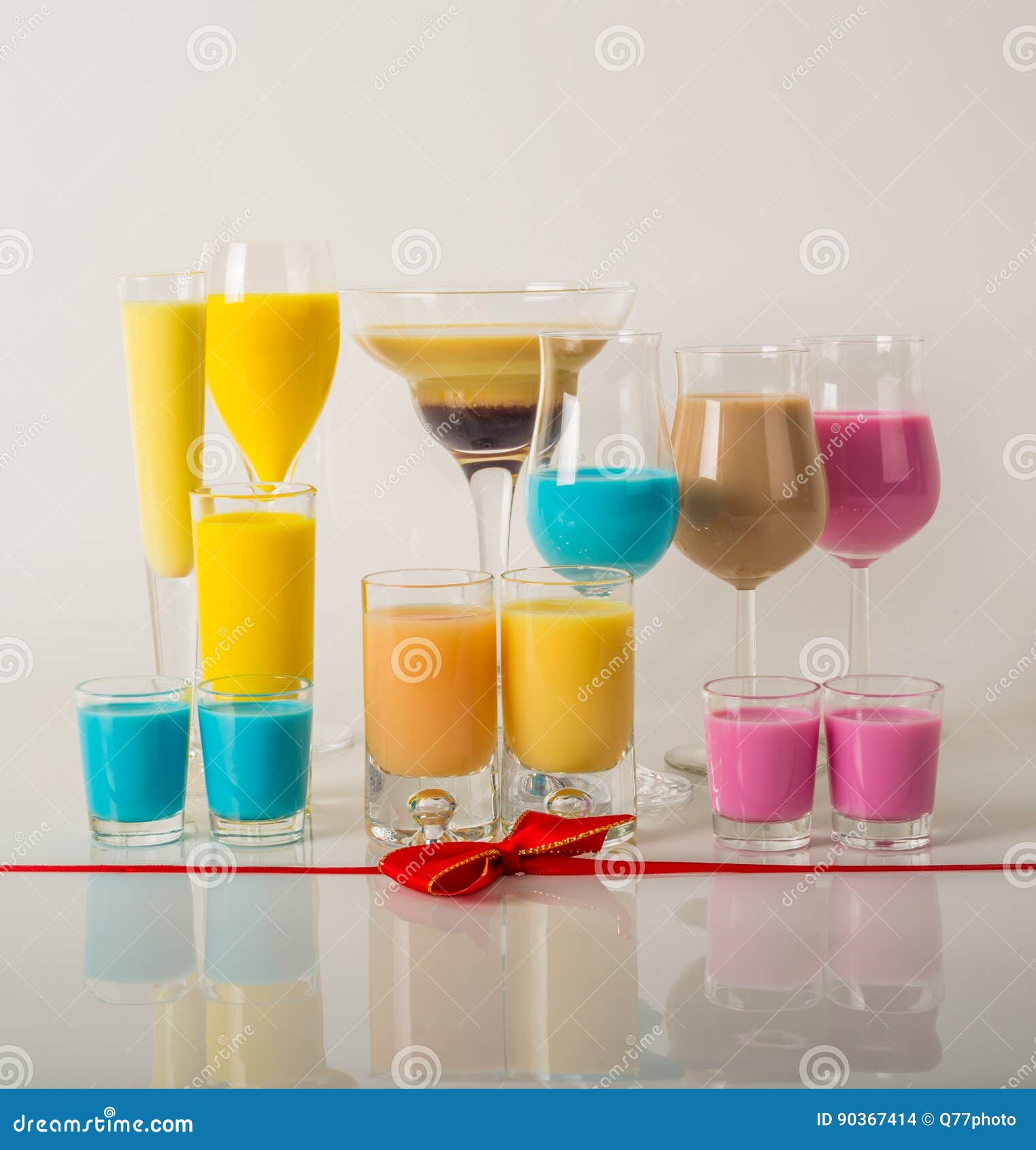 Colorful Drinks Based on Milk Liqueurs, Unique Pastel Colors of Stock ...