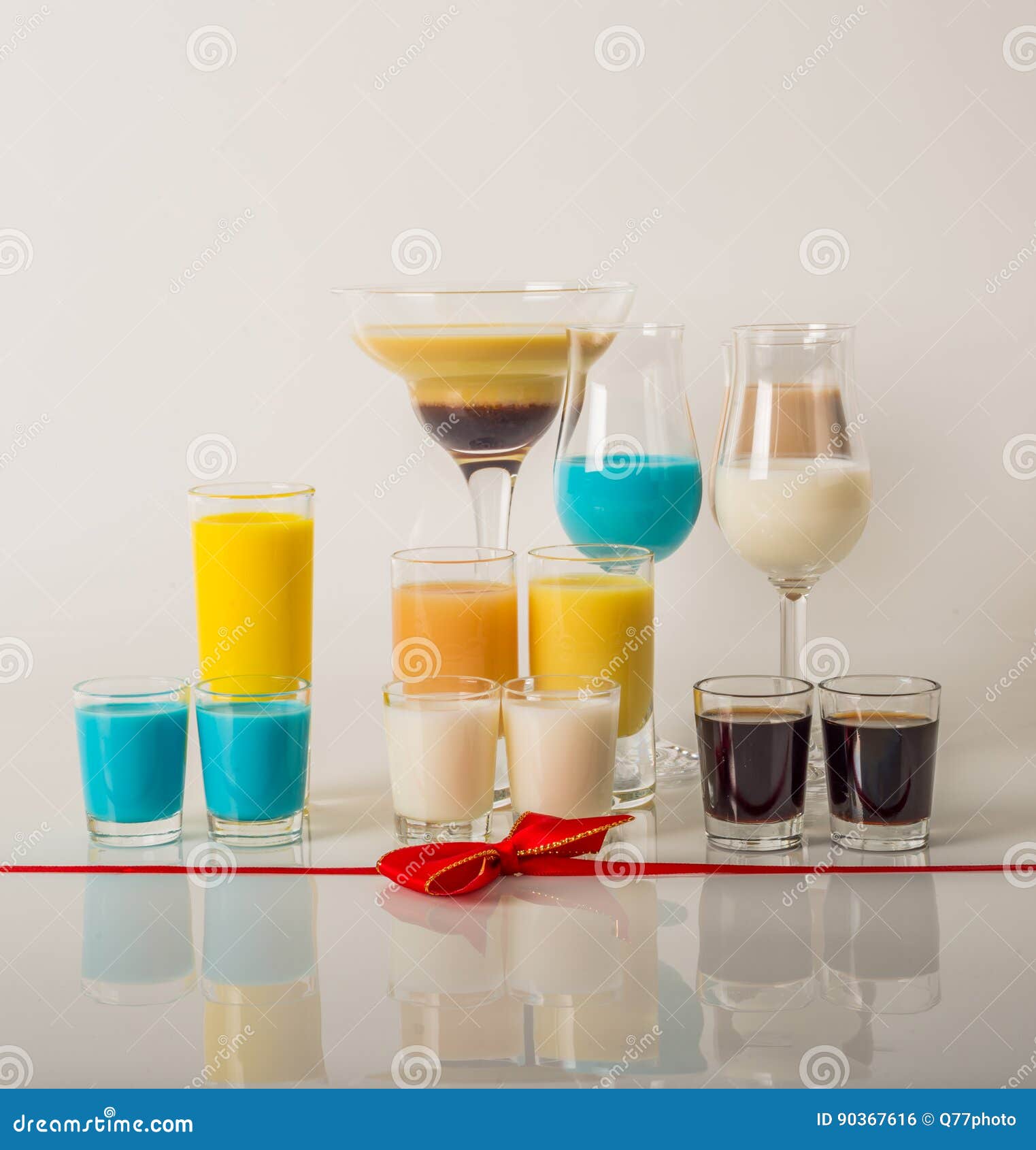Colorful Drinks Based on Milk Liqueurs, Unique Pastel Colors of Stock ...