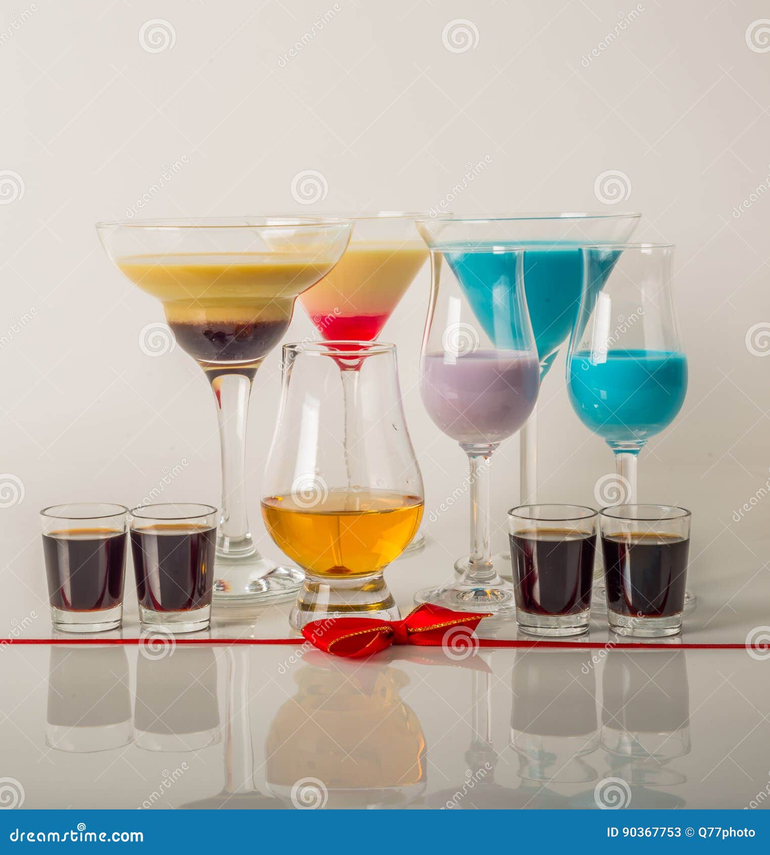 Colorful Drinks Based on Milk Liqueurs, Unique Pastel Colors of Stock ...