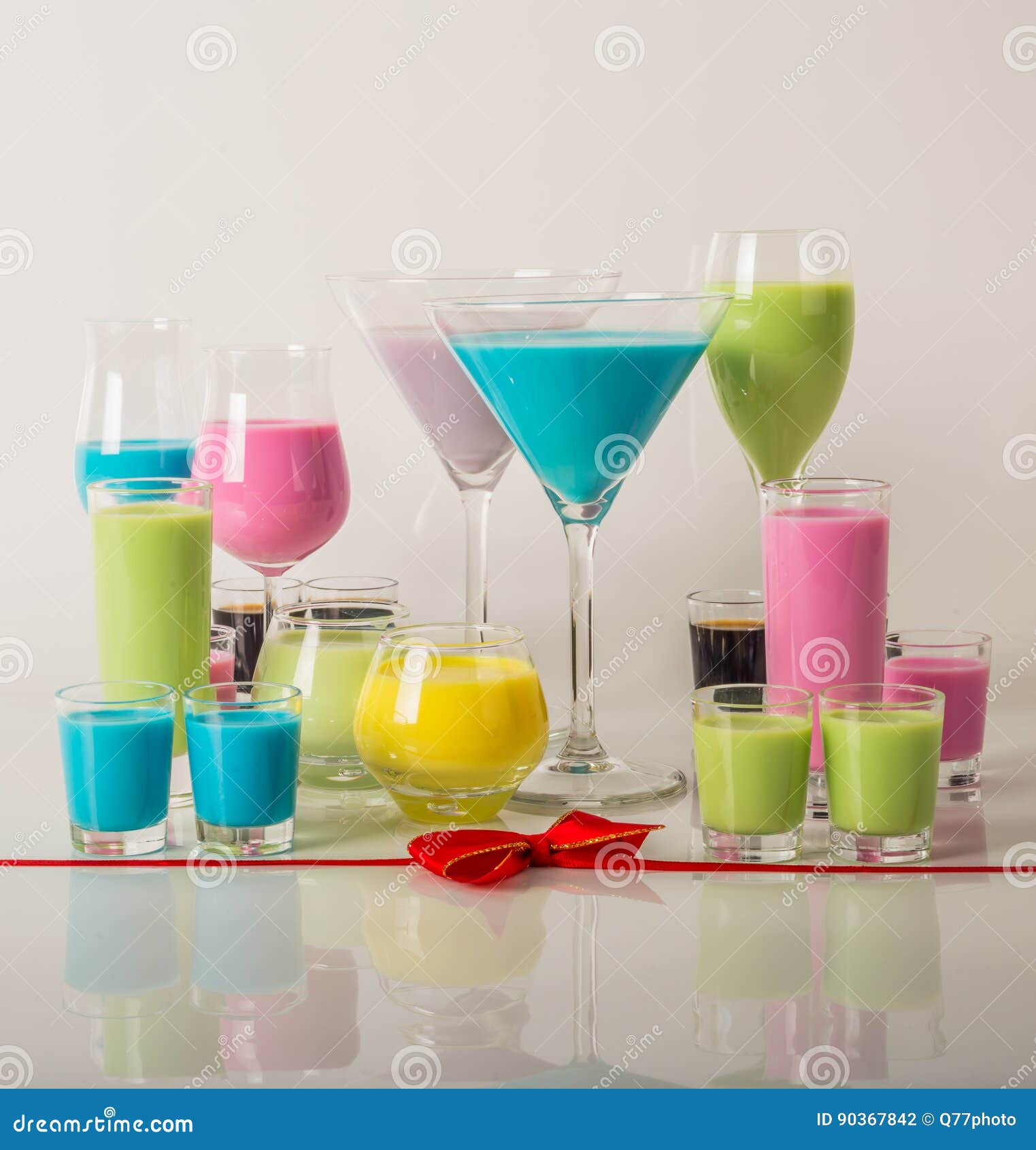 Colorful Drinks Based on Milk Liqueurs, Unique Pastel Colors of Stock ...
