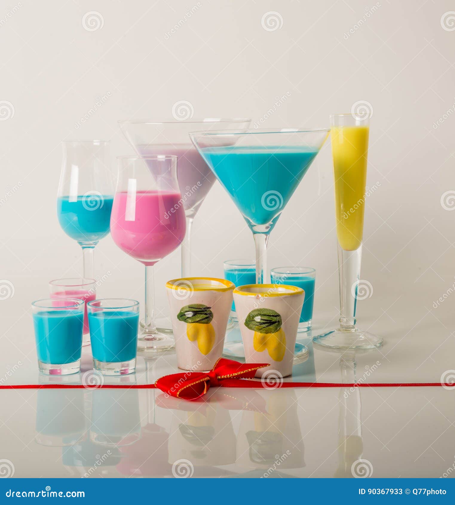 Colorful Drinks Based on Milk Liqueurs, Unique Pastel Colors of Stock ...