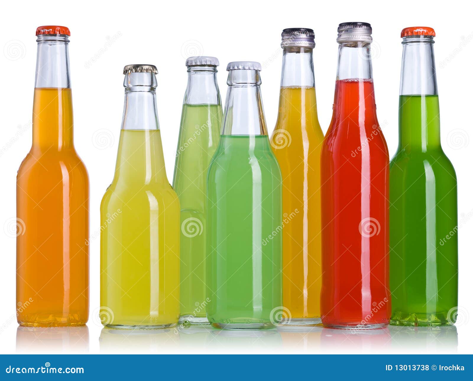 Colorful drinks in bottles stock photo. Image of closeup - 13013738