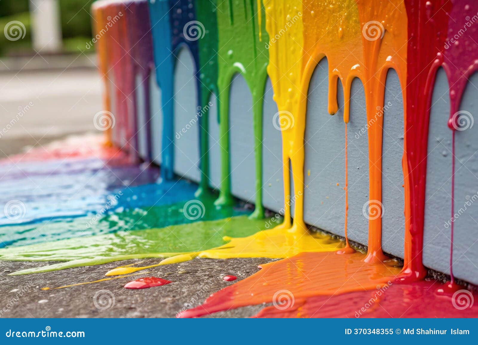 Colorful Dripping Paint Faces: A Naive Art Piece On Bullying Stock ...