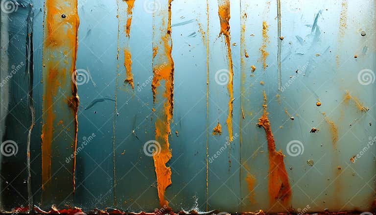 Vivid Texture of Layered Paint with Rust Effects on a Weathered Surface ...