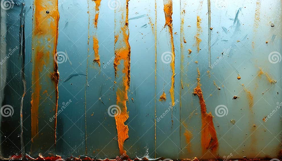 Vivid Texture of Layered Paint with Rust Effects on a Weathered Surface ...