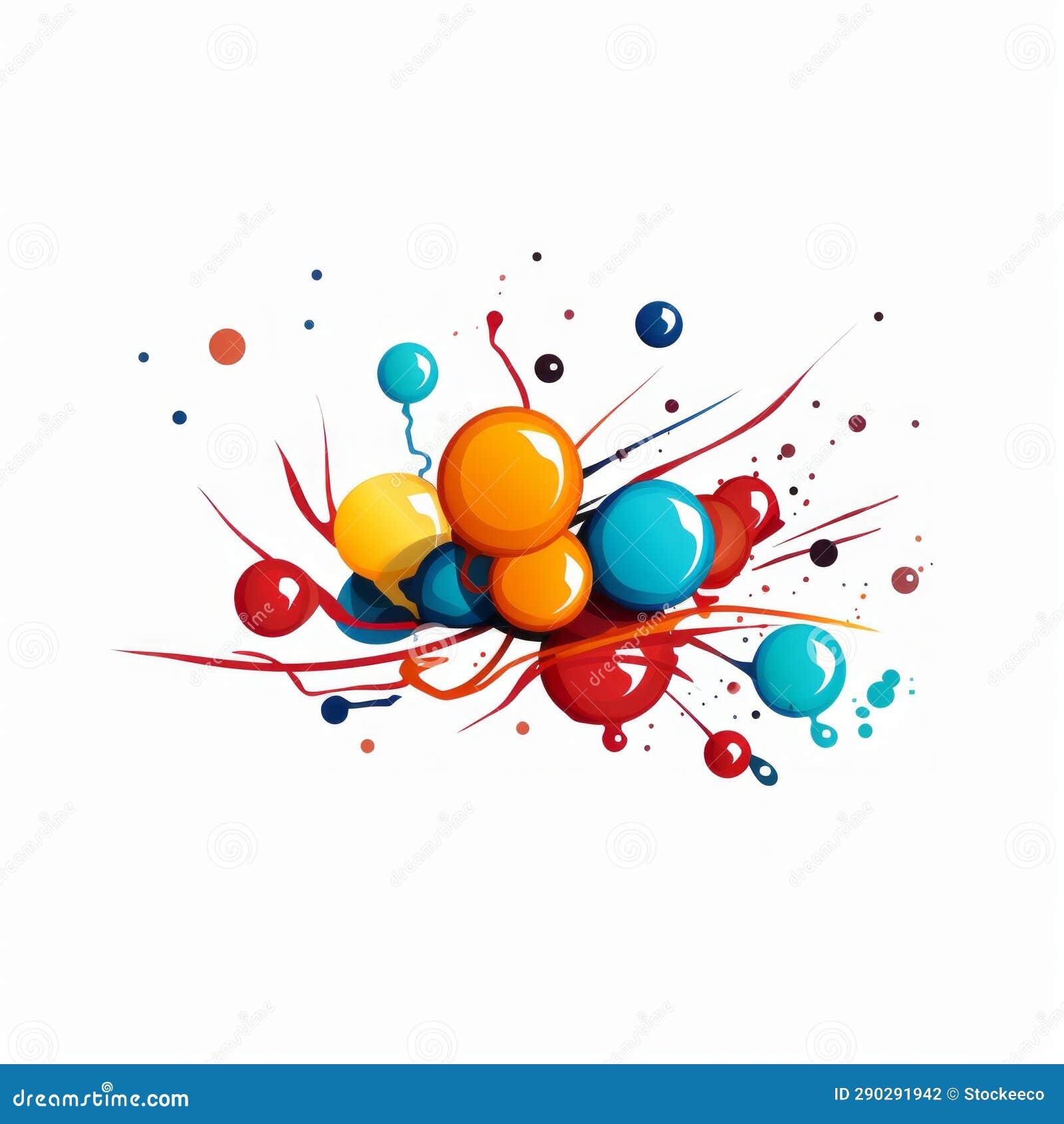 Colorful Spherical Sculptures: a Vibrant Cartoon Design with Graphic ...