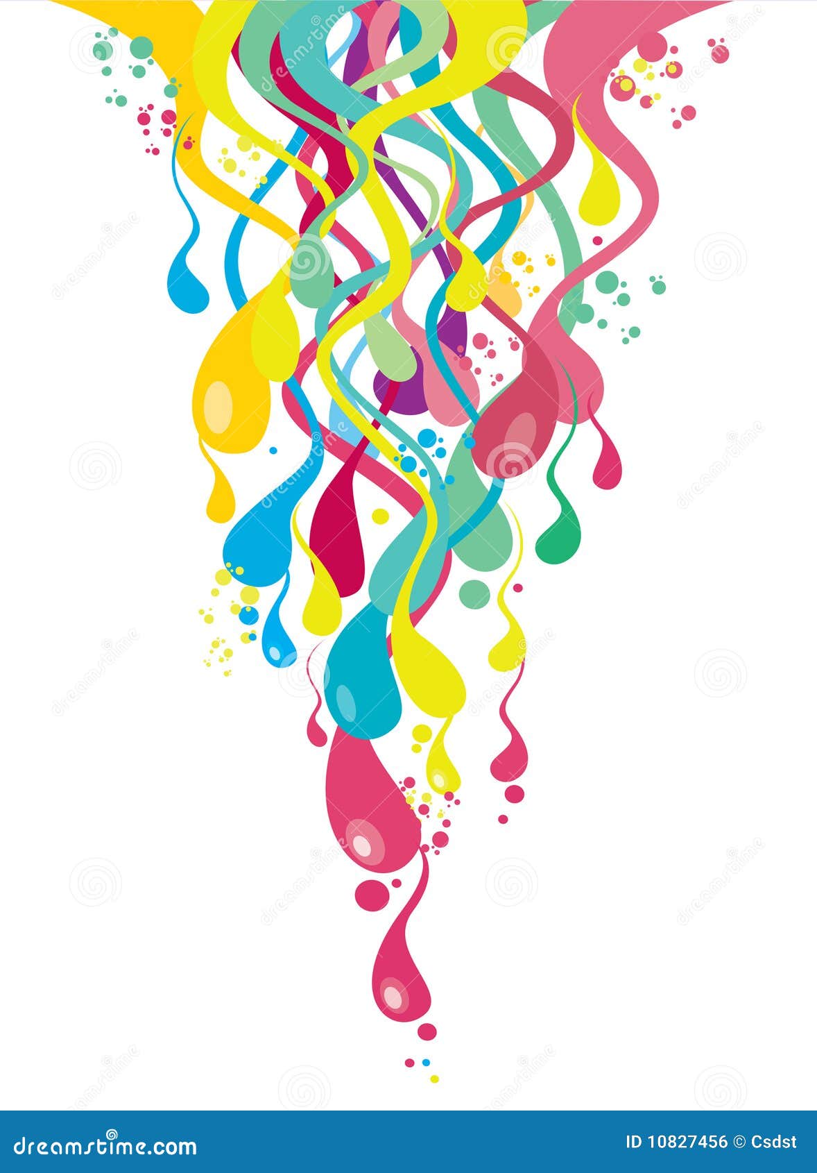 Colorful Drops stock vector. Illustration of droplets - 10827456