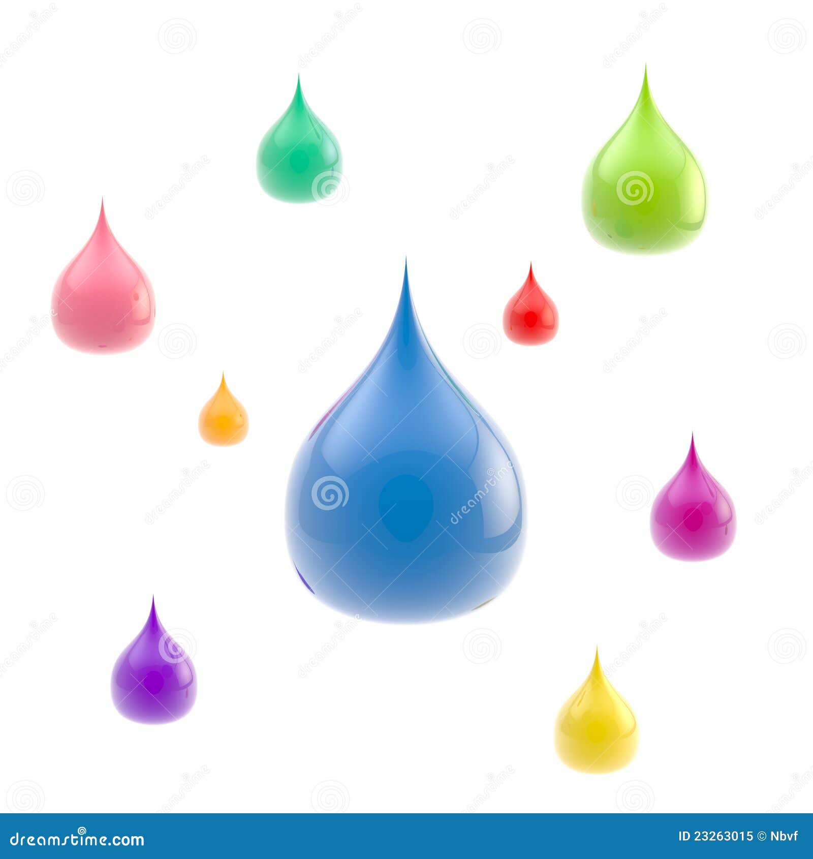 Colorful drops isolated stock illustration. Illustration of shiny ...