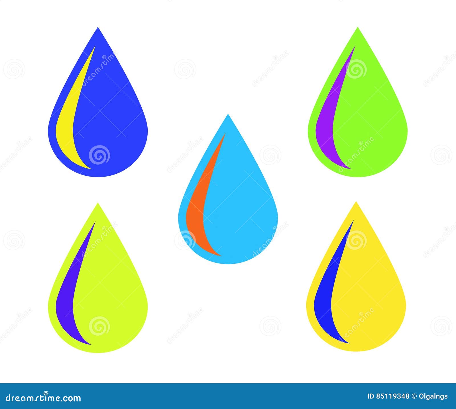 Colorful drops logo stock illustration. Illustration of color - 85119348