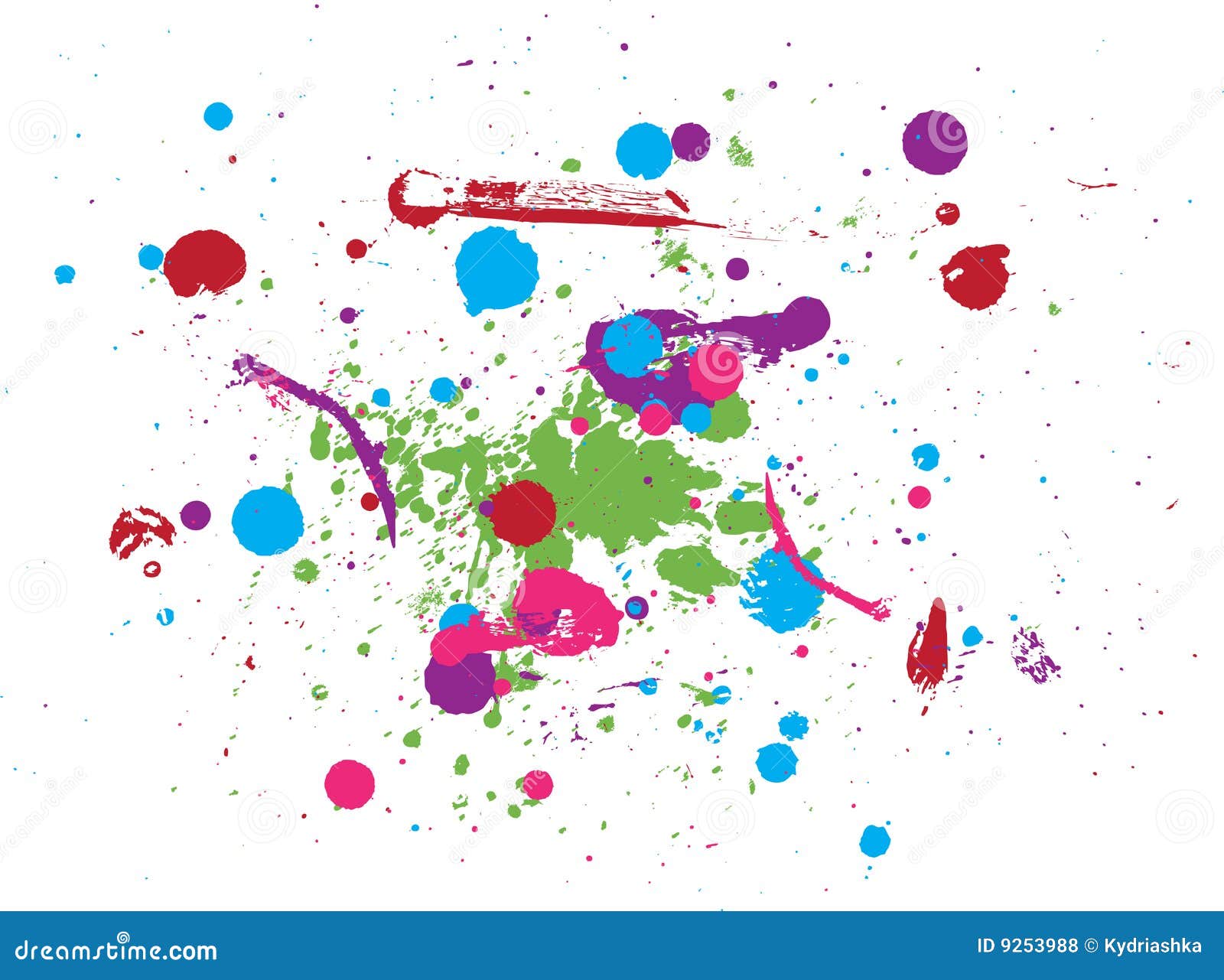Colorful drops of paint stock vector. Illustration of dirty - 9253988