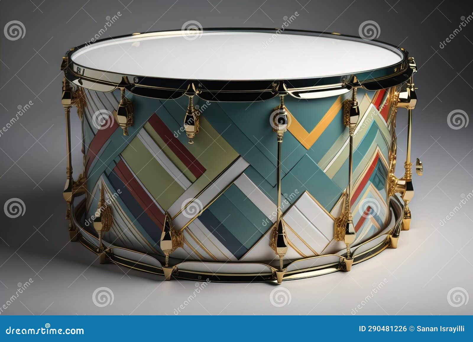 Colorful Drum on a Solid Color Background. Ai Generative Stock Photo ...