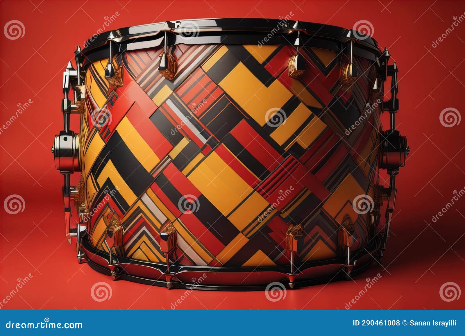 Colorful Drum on a Solid Color Background. Ai Generative Stock Photo ...
