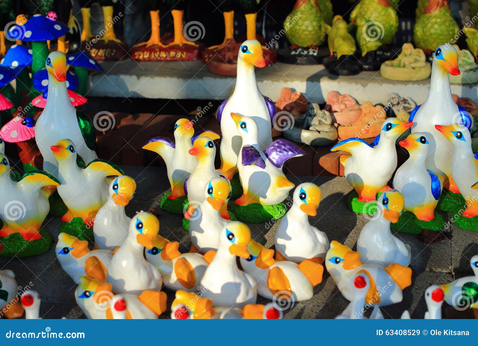 Colorful duck statue stock image. Image of duck, decorating - 63408529
