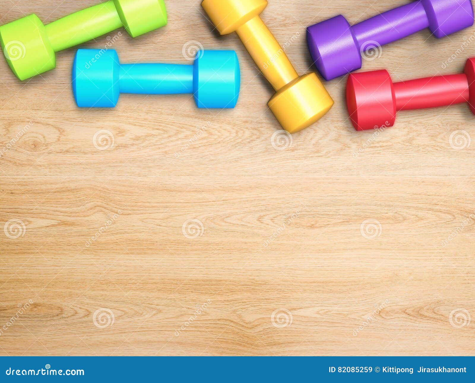 Colorful dumbbells stock illustration. Illustration of rendering - 82085259