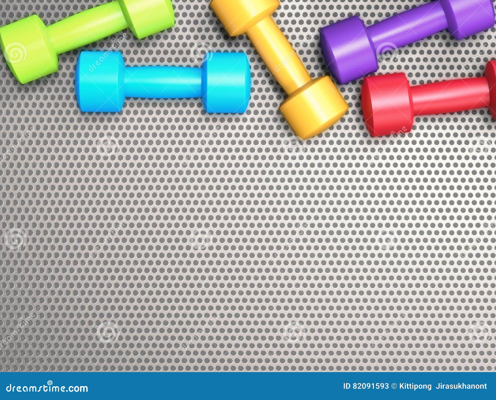 Colorful dumbbells stock illustration. Illustration of barbell - 82091593