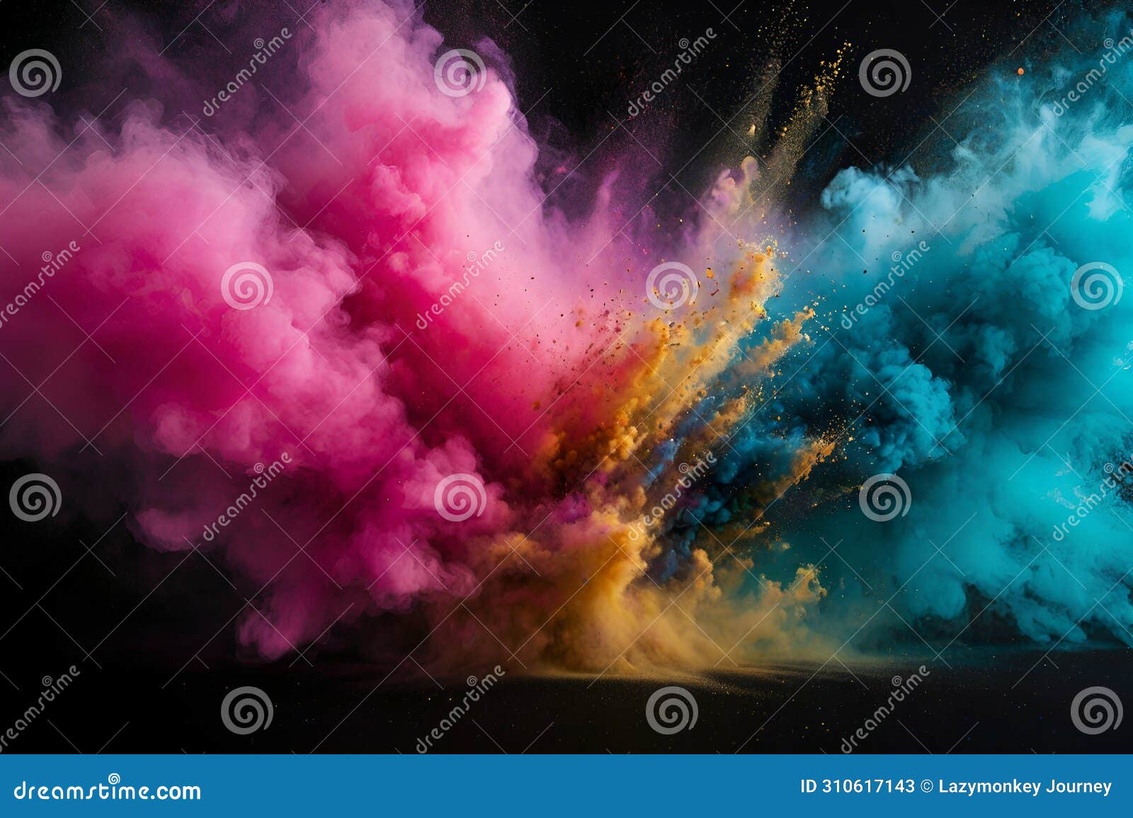 Colorful Dust Particle Explosion on Black. Abstract Background Stock ...