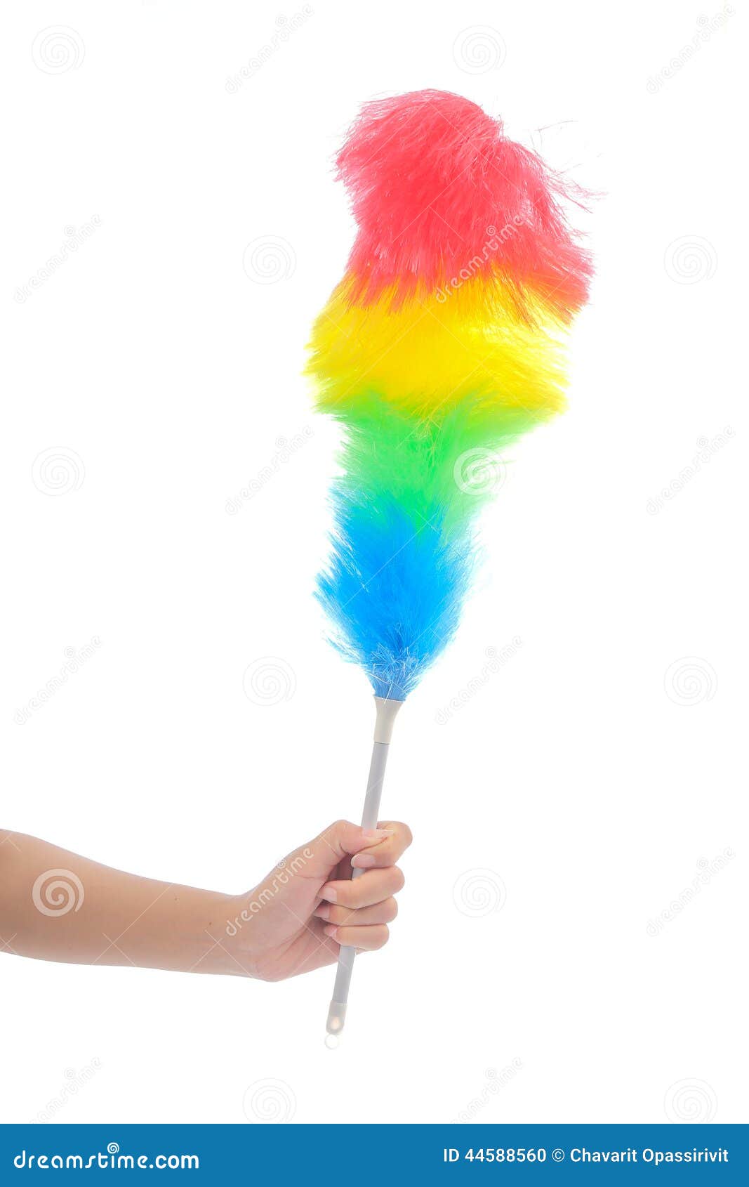 Colorful duster in hand stock photo. Image of hand, plastic - 44588560