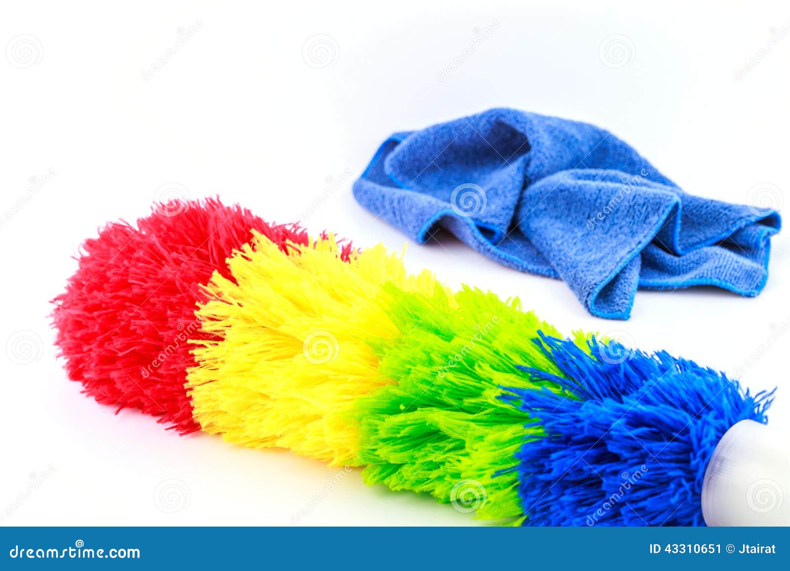 Colorful Duster with Plastic Handle. Stock Image - Image of soft ...