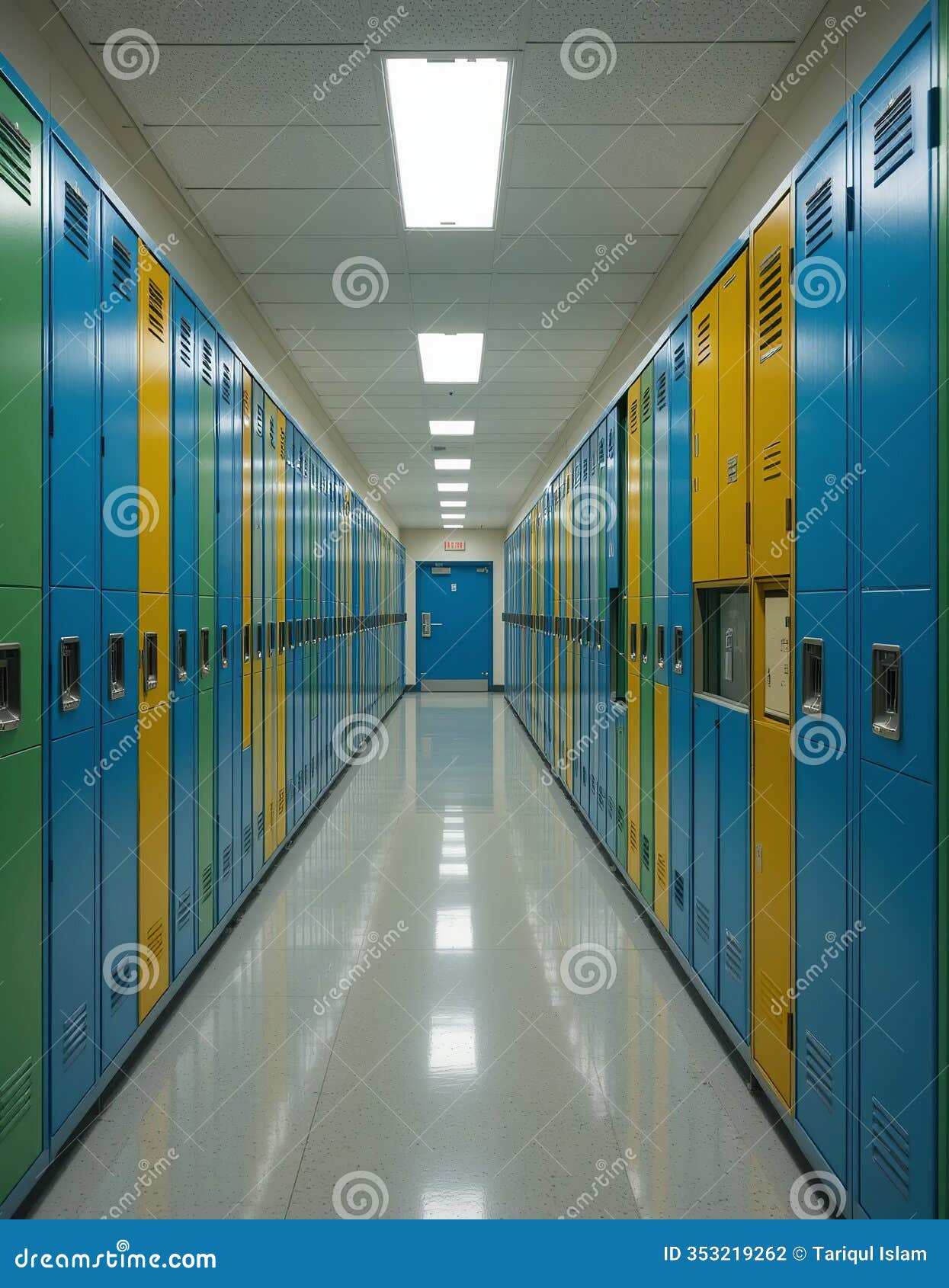 A Colorful and Dynamic School Hallway that Evokes a Sense of Energy and ...